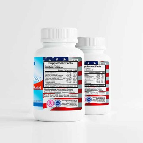 B-Complex + Folic Acid, 2 x (60 Tablets) - Pharma Natural